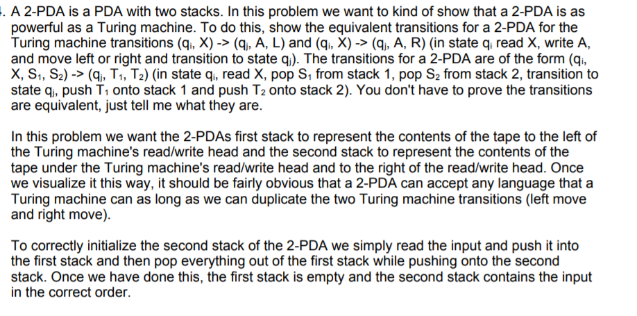 For the problem you need to show had how a apda can | Chegg.com