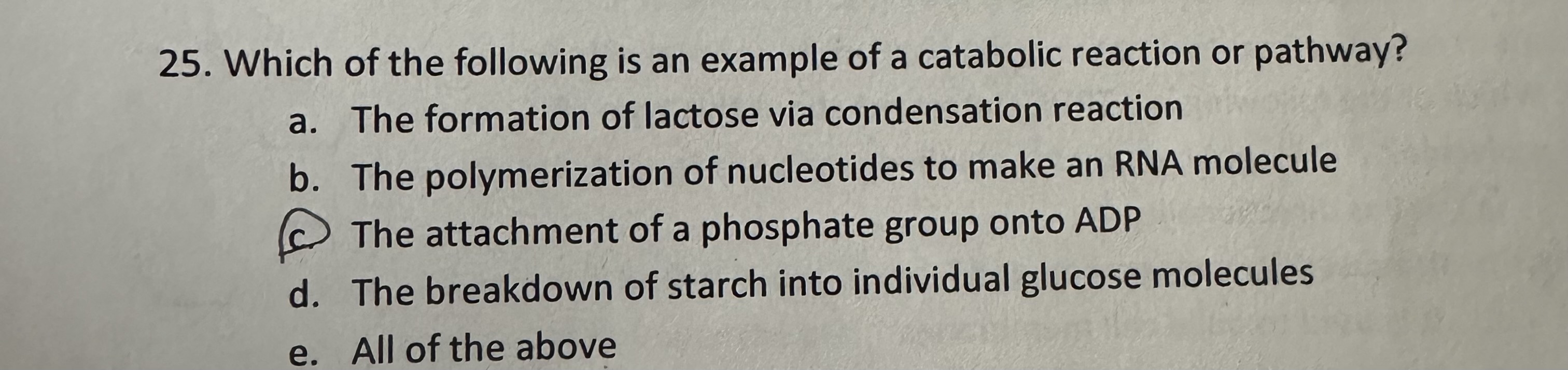 Solved 25. Which of the following is an example of a | Chegg.com