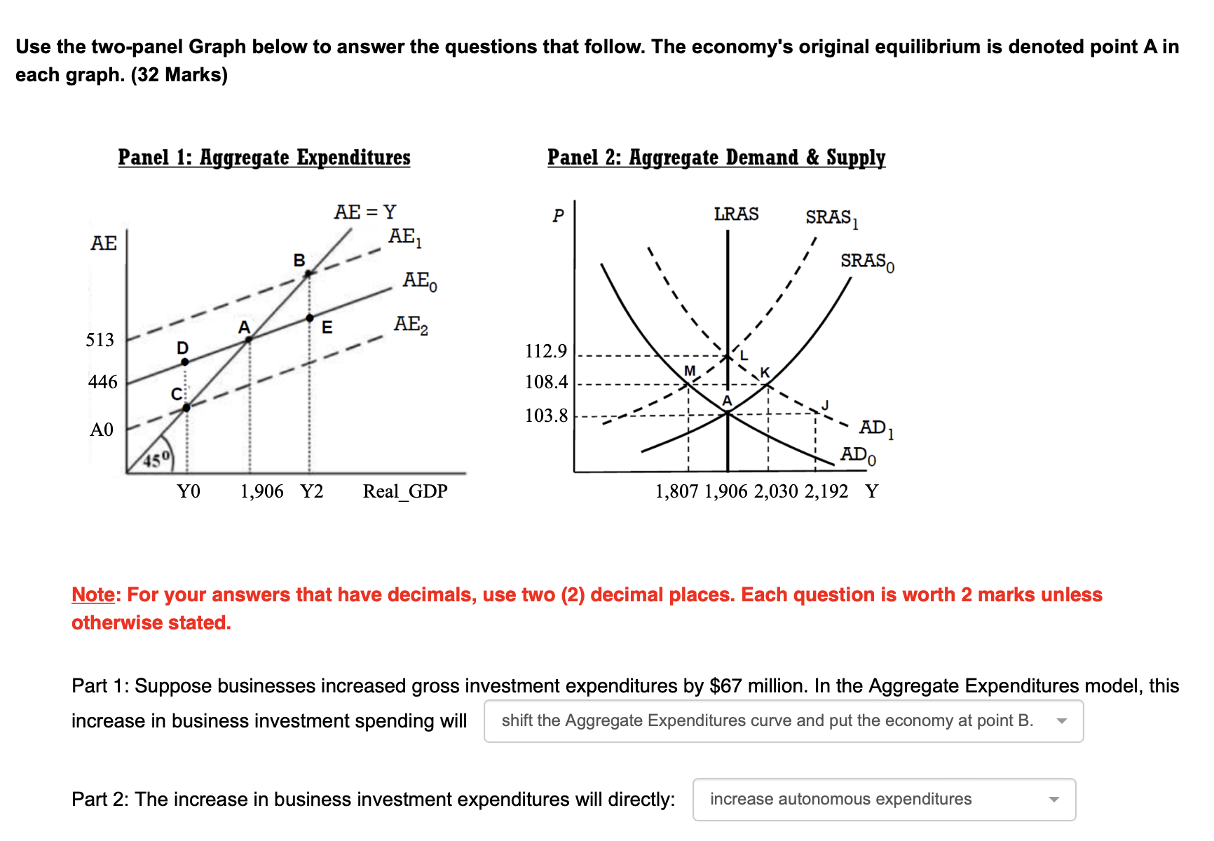 Solved Jse the two-panel Graph below to answer the questions | Chegg.com