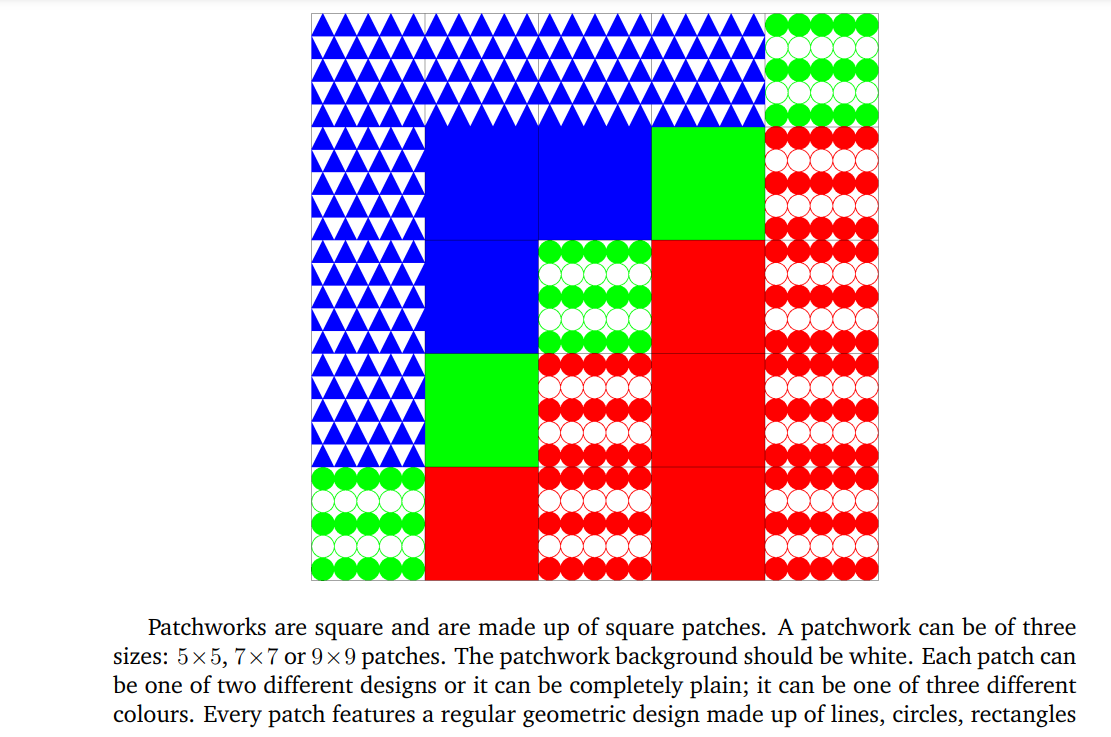 Solved Patchworks are square and are made up of square | Chegg.com
