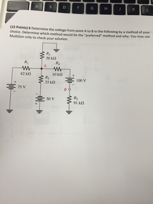 Solved Determine the voltage from point A to B in the | Chegg.com
