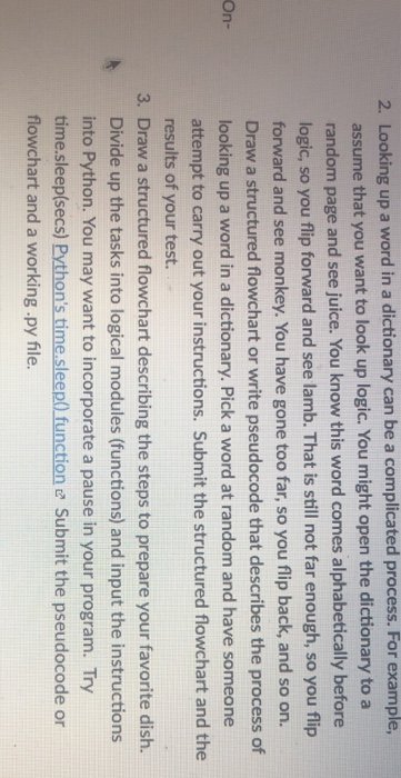 Solved 2. Looking up a word in a dictionary can be a | Chegg.com