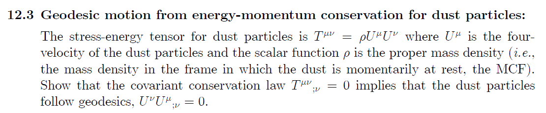 Solved 2.3 Geodesic motion from energy-momentum conservation | Chegg.com