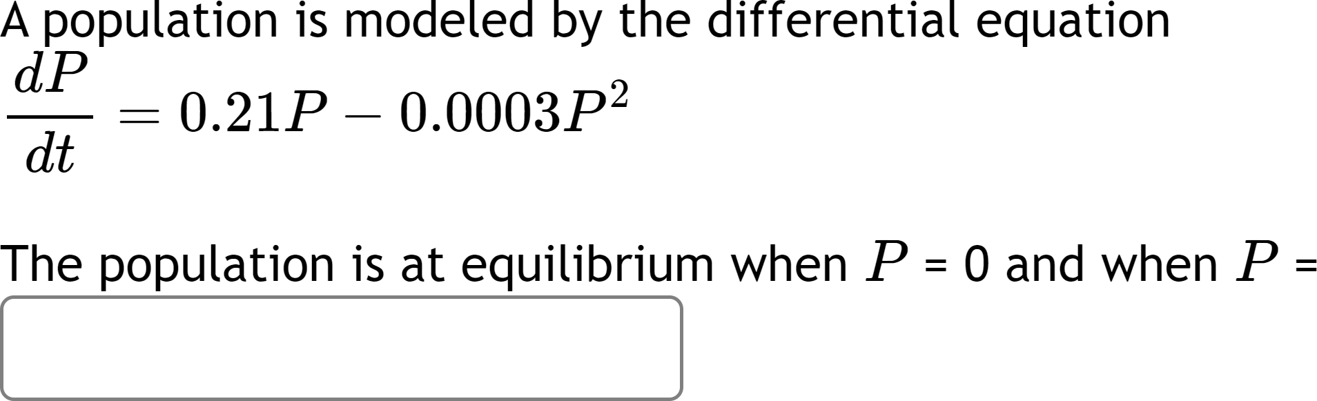 Solved A population is modeled by the differential equation | Chegg.com