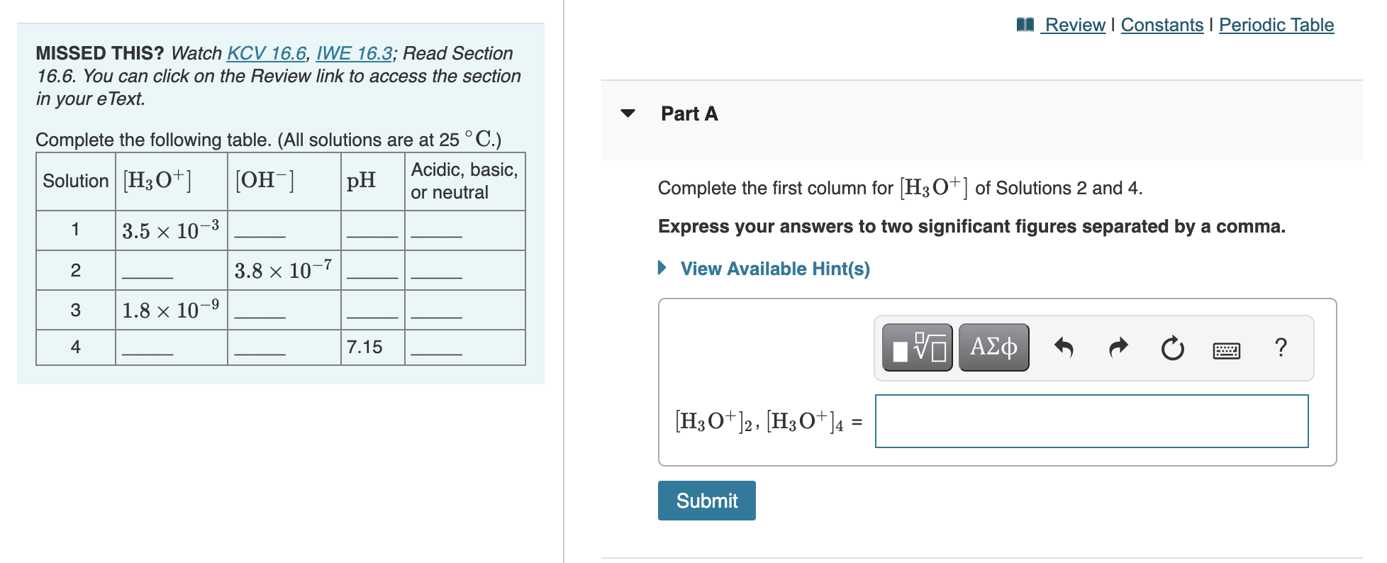 Solved 1 Review | Constants | Periodic Table MISSED THIS? | Chegg.com