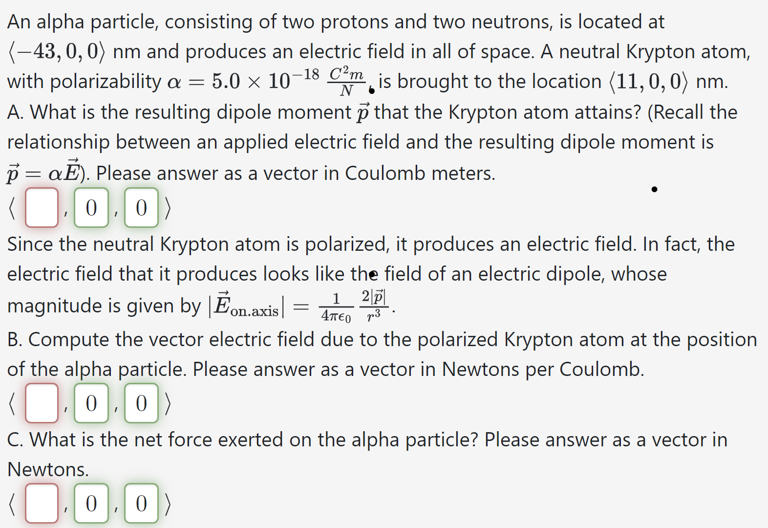 Solved URGENT!! CAN'T get this right! An alpha particle, | Chegg.com