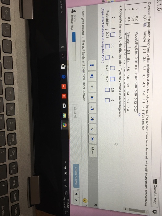 Solved Consider the population described by the probability | Chegg.com