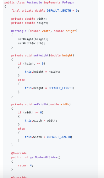 Solved public class Rectangle implements Polygon final | Chegg.com