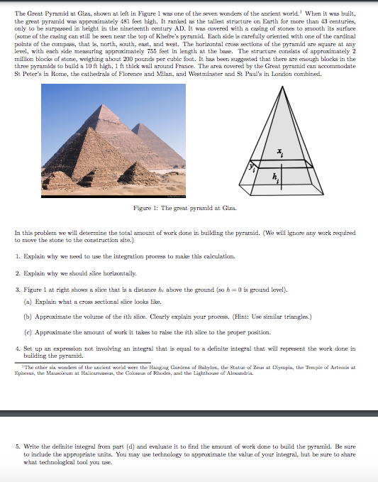 The Great Pyramid at Giza, shown at left in Figure 1 | Chegg.com