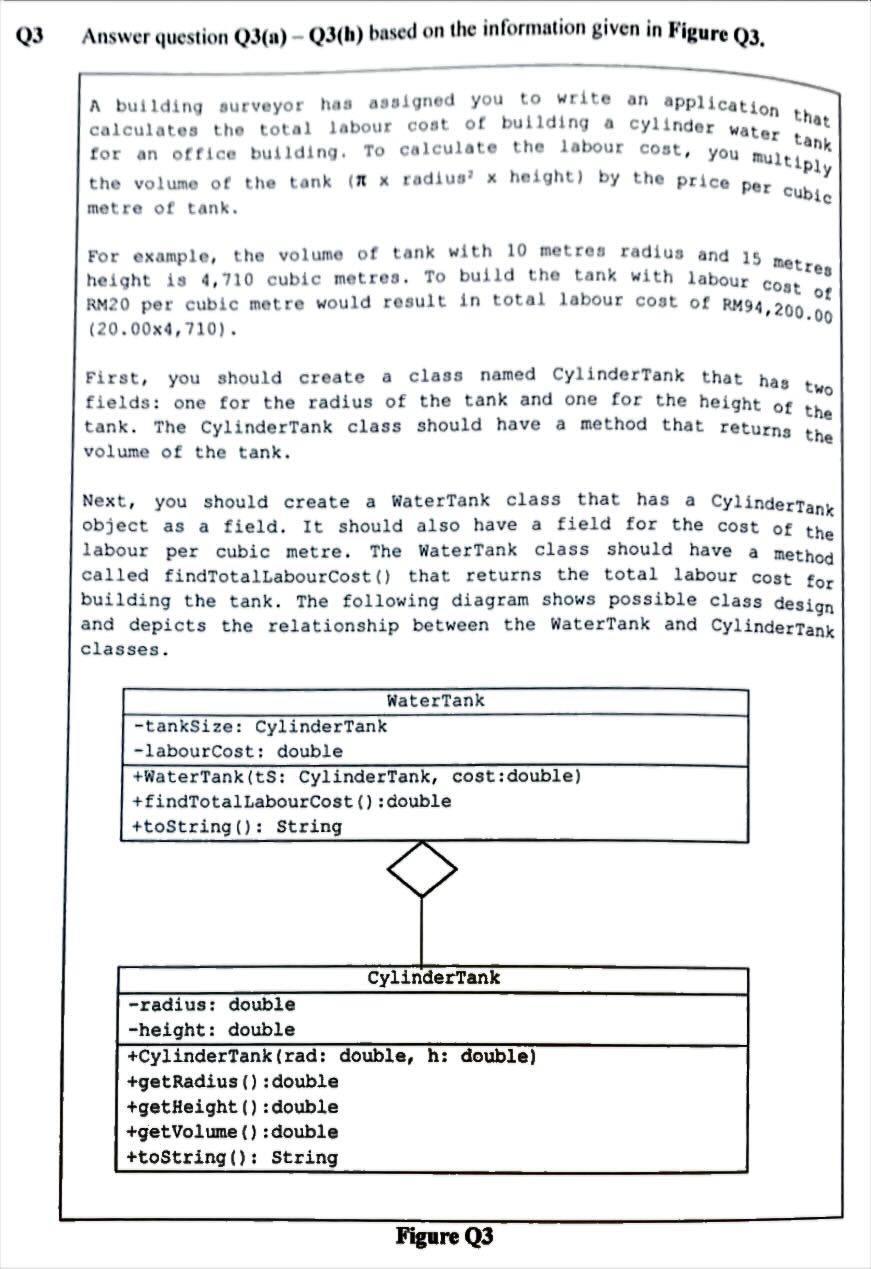 Solved 3 Answer question Q3(a) - Q3(h) based on the | Chegg.com