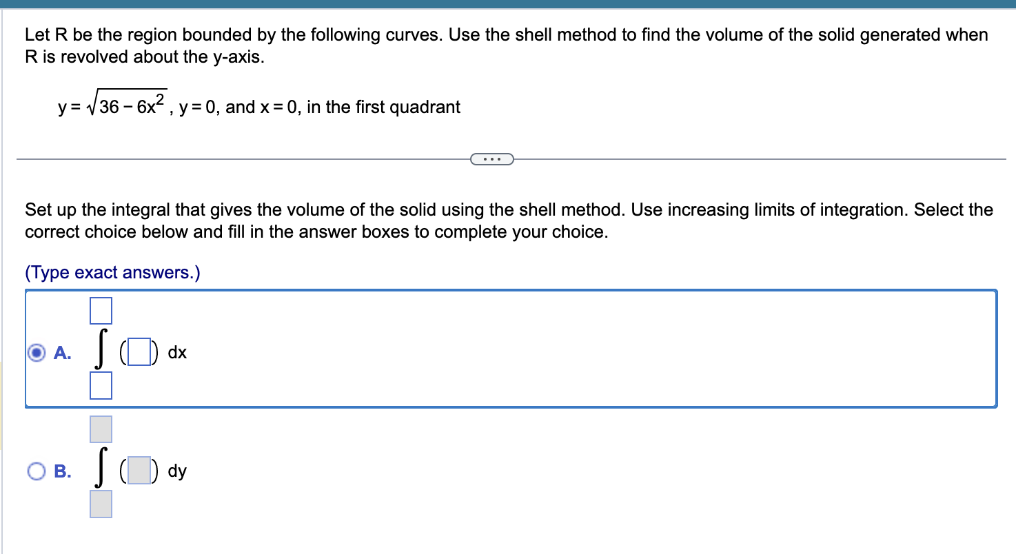 Solved Question content area topPart 1Let R be the region | Chegg.com