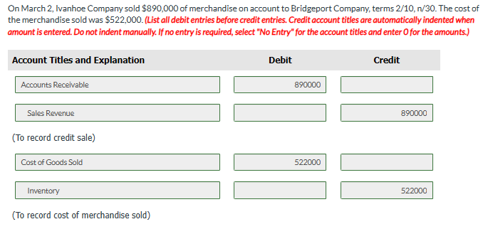 Solved On March 6, Bridgeport Company returned $89,000 of | Chegg.com