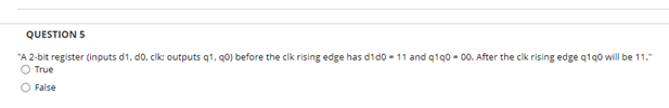 Solved "A 2-bit register (inputs d1, do, clk: outputs q1, | Chegg.com