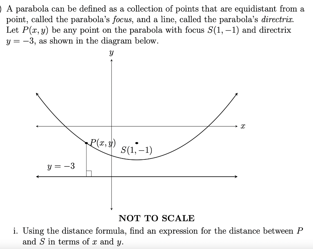 Solved ) A parabola can be defined as a collection of points | Chegg.com