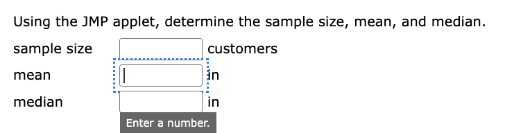 Solved Heights (in inches) Using the JMP applet, determine | Chegg.com