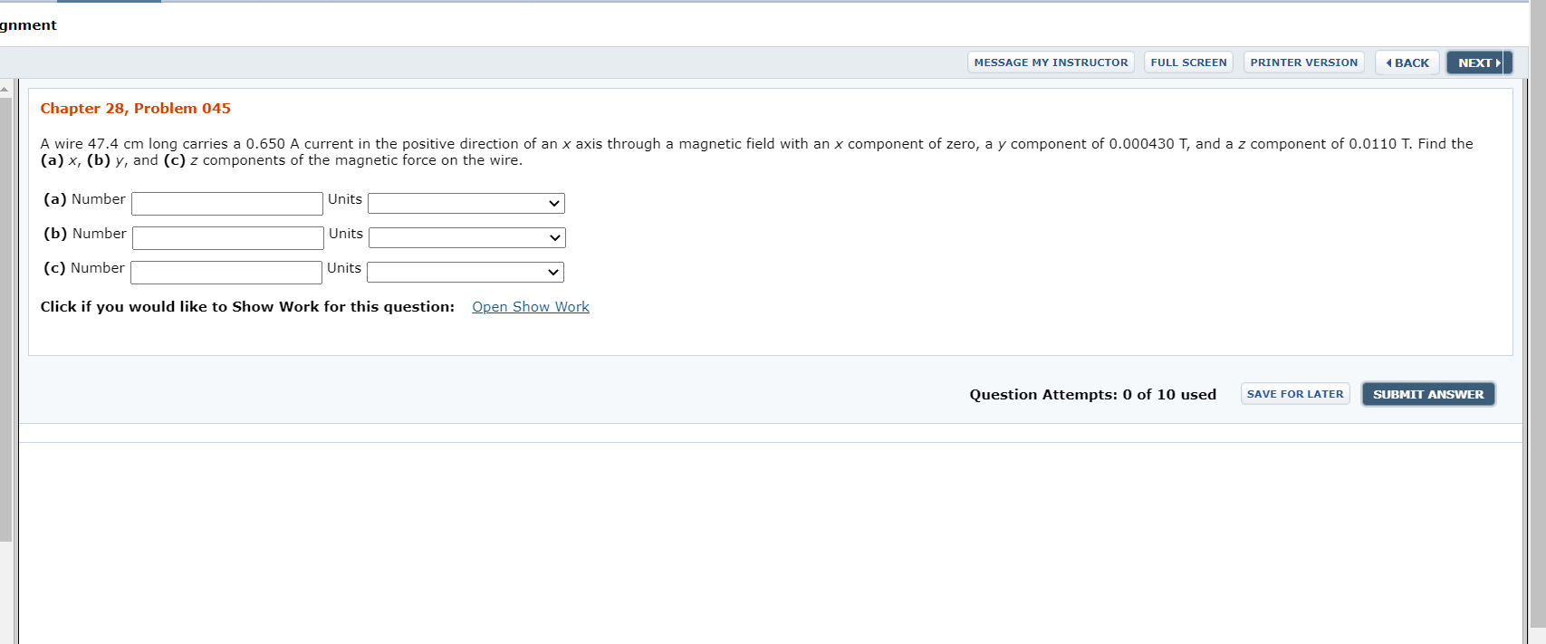 Solved nment MESSAGE MY INSTRUCTOR FULL SCREEN PRINTER | Chegg.com