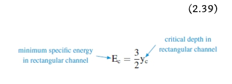 Solved (2.39) critical depth in rectangular channel minimum | Chegg.com