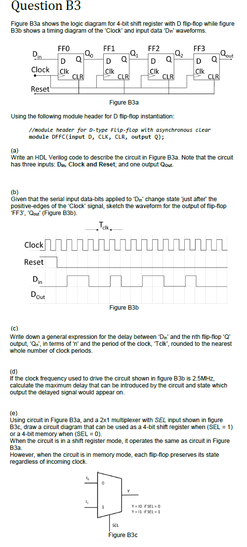 Solved Question B3 Figure B3a shows the logic diagram for | Chegg.com