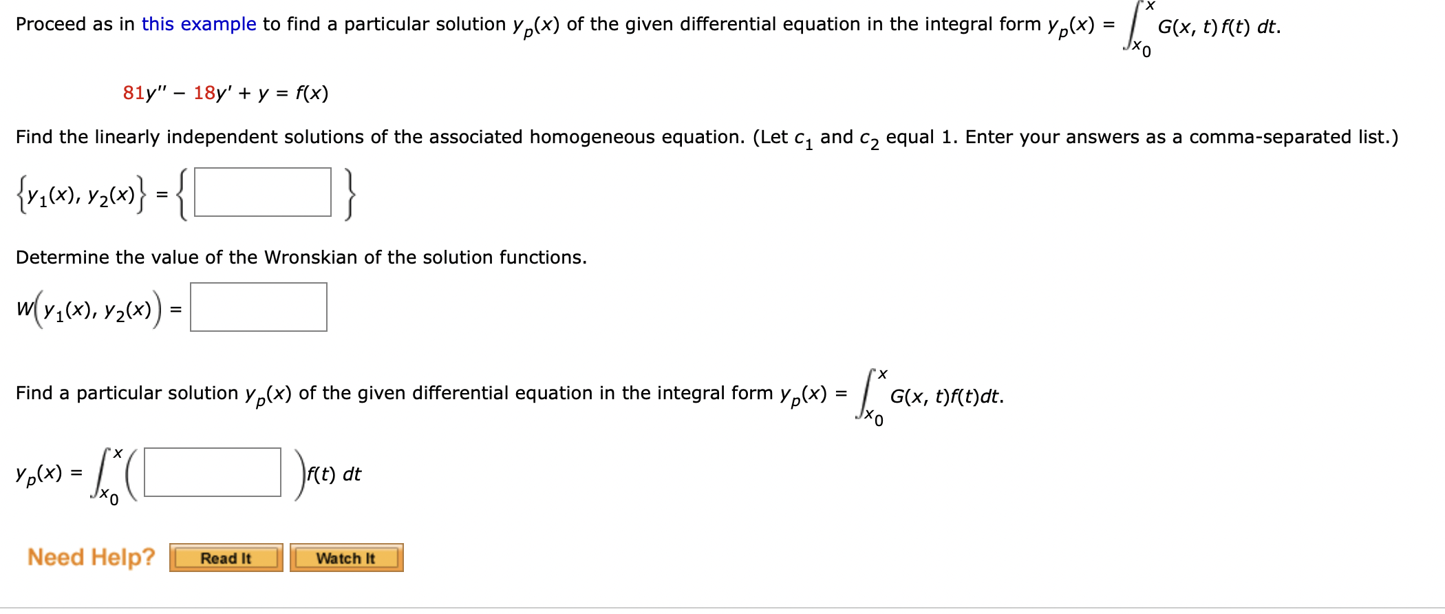 Solved Proceed as in this example to find a particular | Chegg.com
