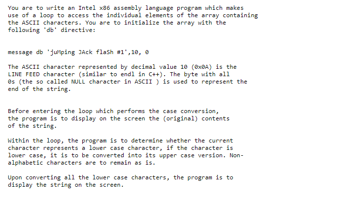 You are to write an Intel x86 assembly language | Chegg.com