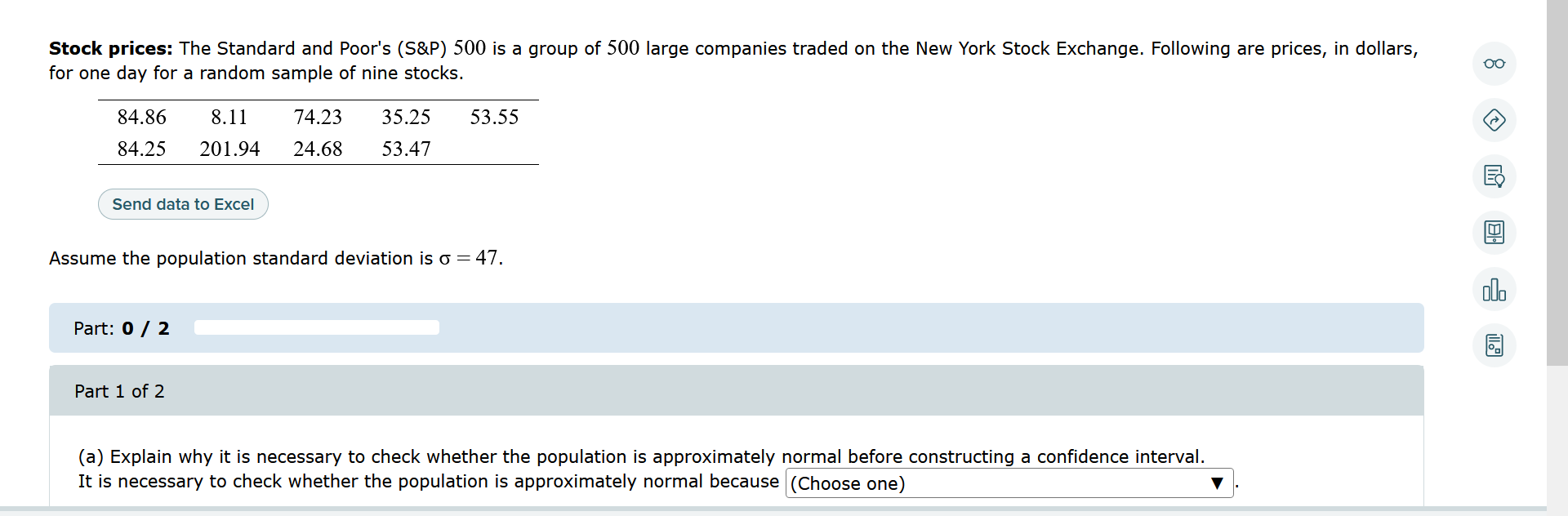 Solved Stock Prices The Standard And Poor s S P 500 Is A Chegg