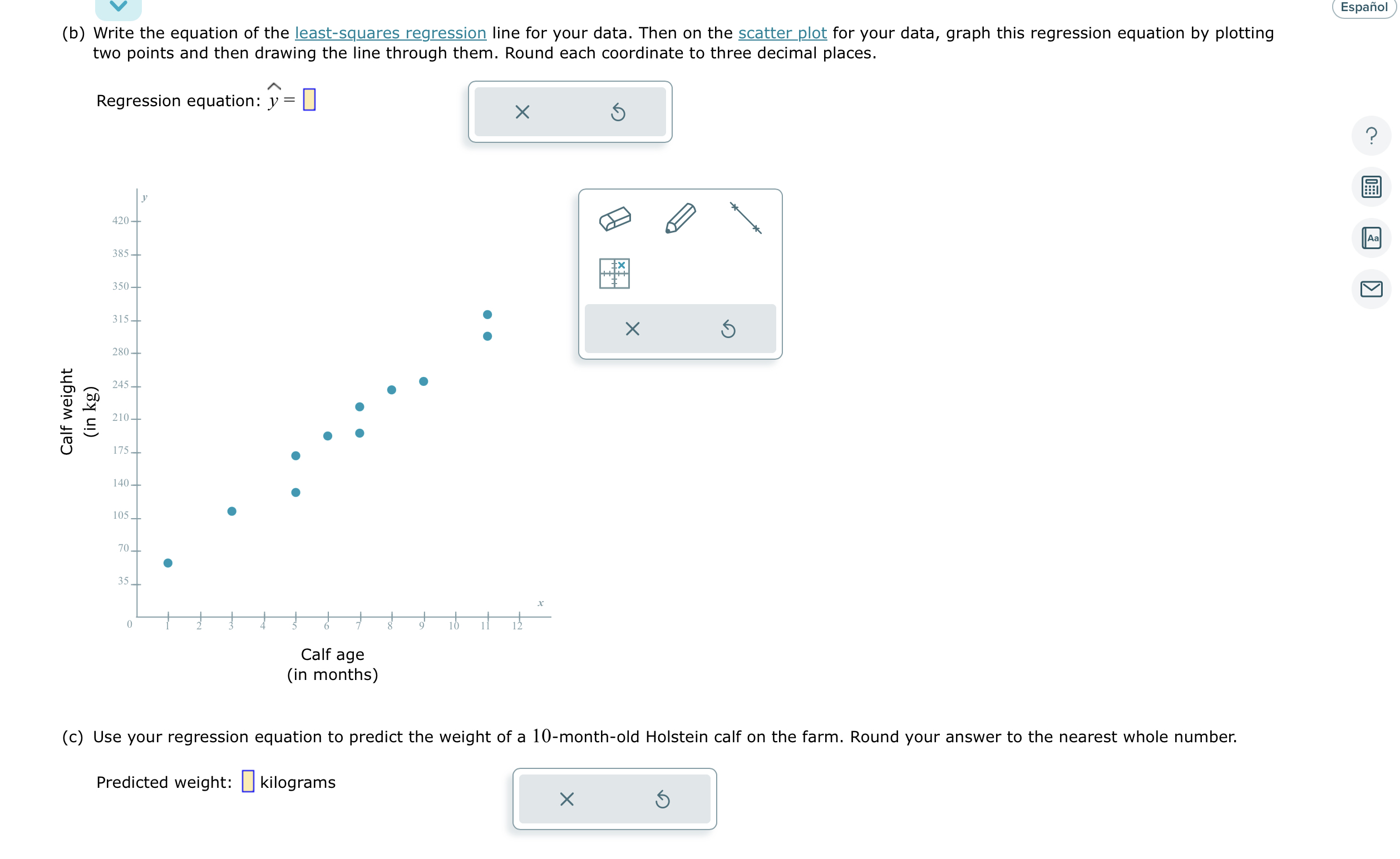 (b) Write the equation of the least-squares | Chegg.com