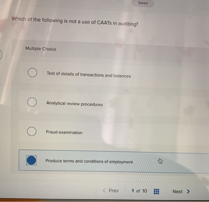 Solved Saved Which Of The Following Is Not A Use Of Caats In