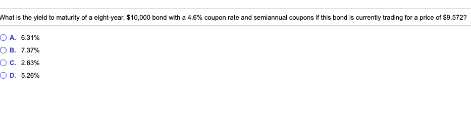 Solved What is the yield to maturity of a eight-year, | Chegg.com