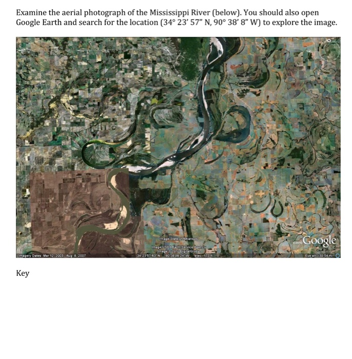 Solved Examine the aerial photograph of the Mississippi | Chegg.com