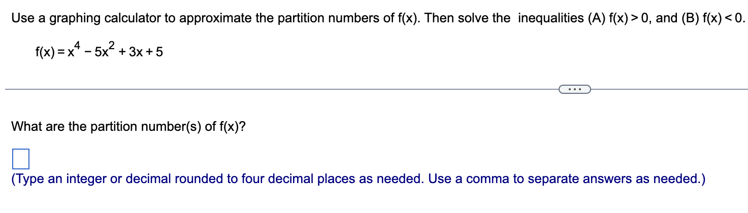 Solved What are the partition number(s) of f(x)? (Type an | Chegg.com