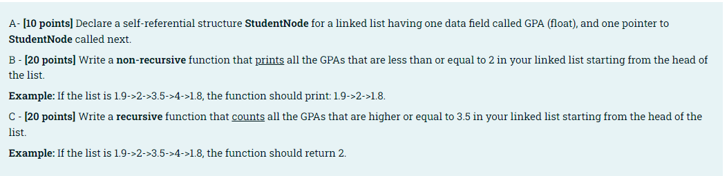 Solved A- [10 points] Declare a self-referential structure | Chegg.com