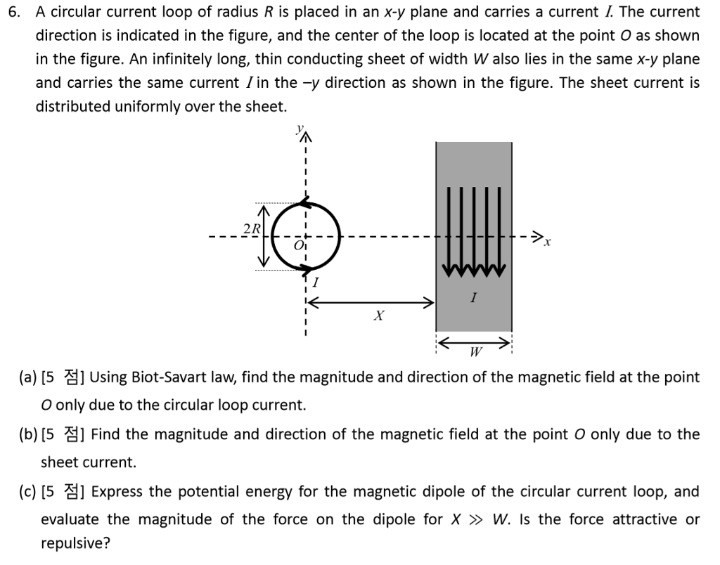 Solved A circular current loop of radius R is placed in an | Chegg.com