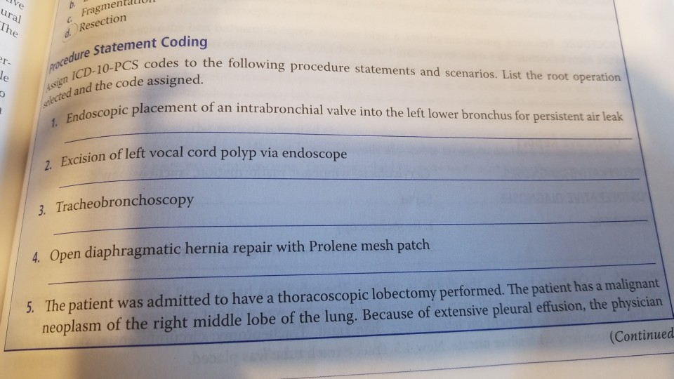 Solved List root operation and ICD-10-PCS code | Chegg.com