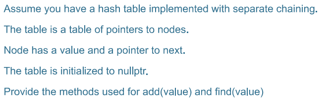 Solved Assume you have a hash table implemented with | Chegg.com