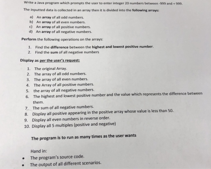 Solved Write a Java program which prompts the user to enter | Chegg.com