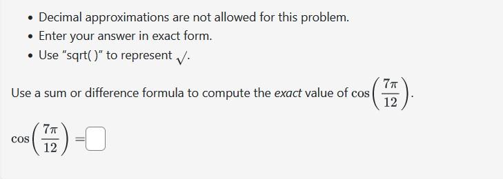 Solved - Decimal approximations are not allowed for this | Chegg.com