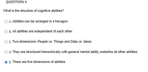 Solved What is the structure of cognitive abilities? A. | Chegg.com