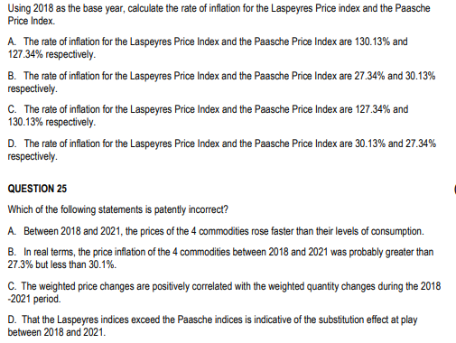 Solved Using 2018 as the base year, calculate the rate of | Chegg.com