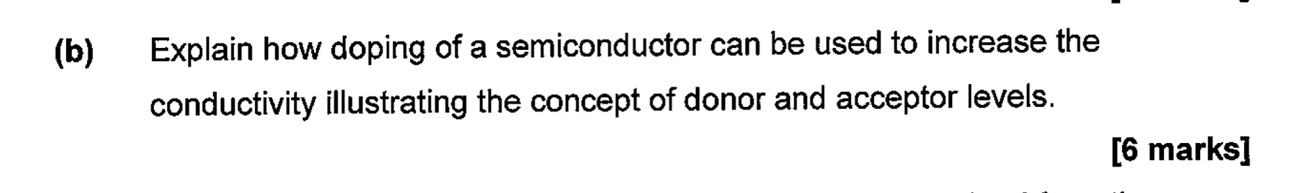 Solved (b) Explain how doping of a semiconductor can be used | Chegg.com
