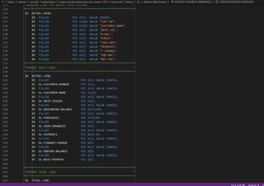 Solved Please Check my COBOL project. I have finished typing | Chegg.com