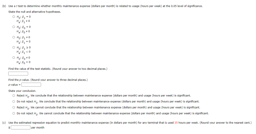 Solved Following Is A Portion Of The Computer Output For A 