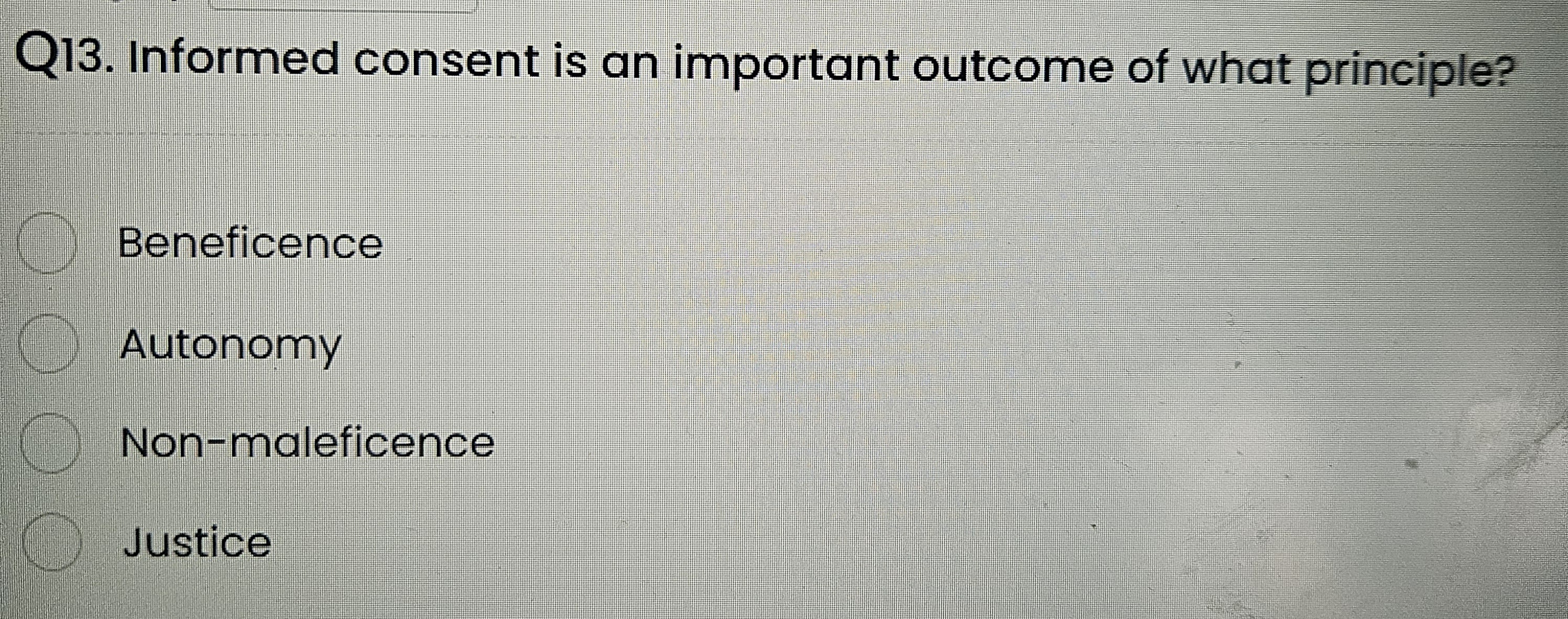 Solved Q13. ﻿Informed consent is an important outcome of | Chegg.com
