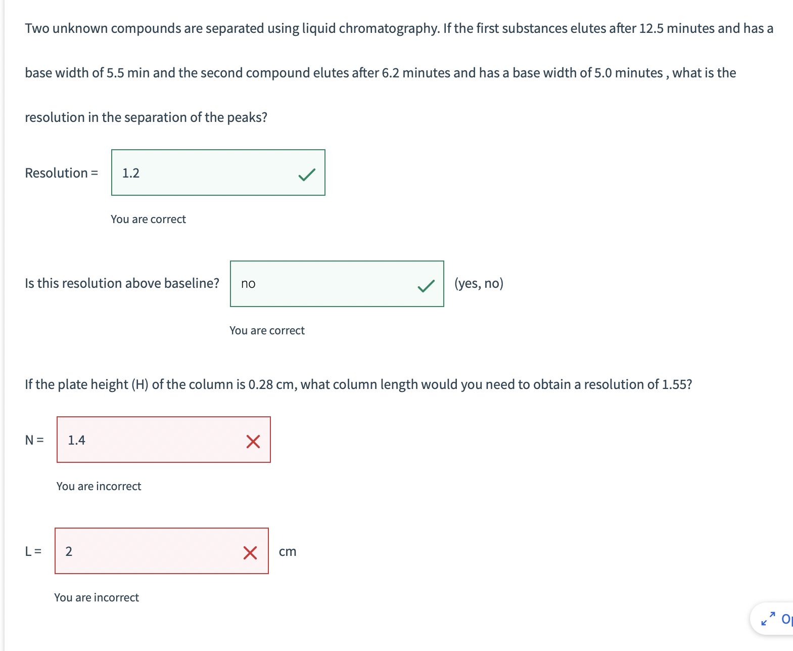 Solved Two unknown compounds are separated using liquid | Chegg.com