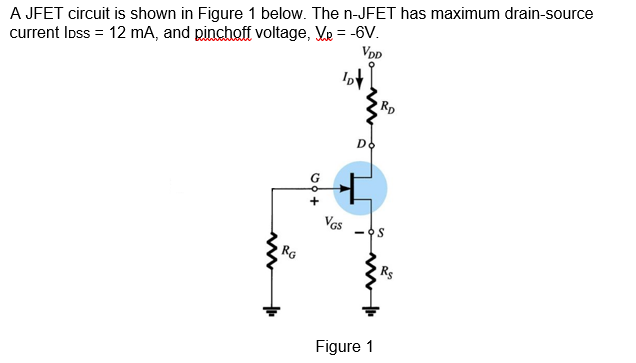 Solved A JFET circuit is shown in Figure 1 below. The n-JFET | Chegg.com