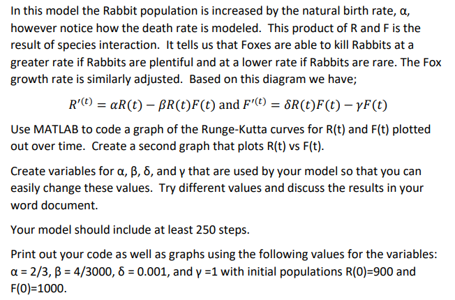 Solved In this model the Rabbit population is increased by | Chegg.com