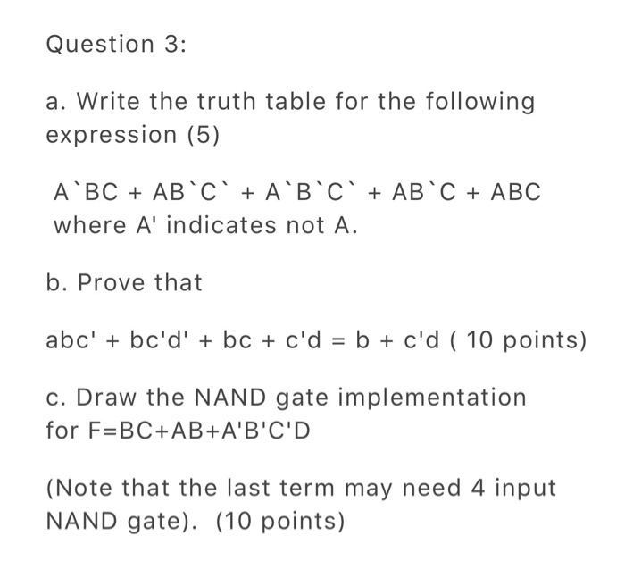 Solved a. Write the truth table for the following expression | Chegg.com