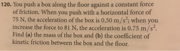 Solved 120. You push a box along the floor against a | Chegg.com