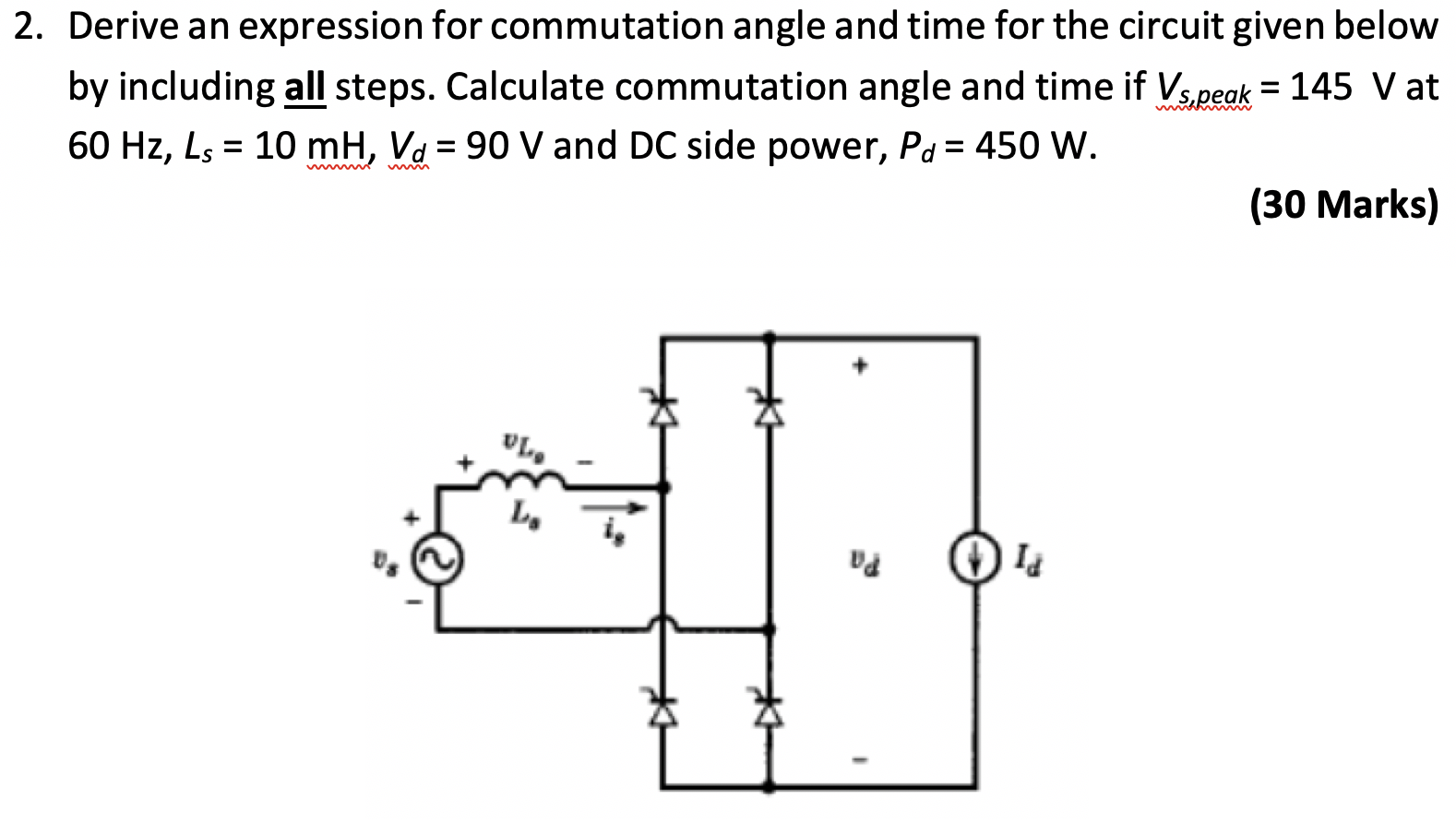 2. Derive an expression for commutation angle and | Chegg.com