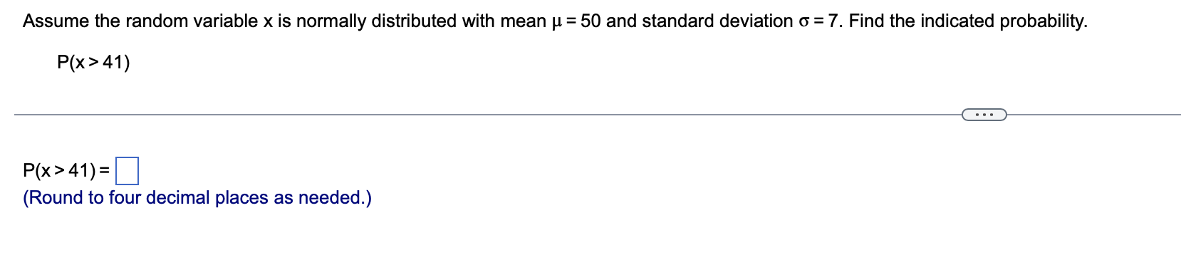 Solved Assume the random variable x is normally distributed | Chegg.com