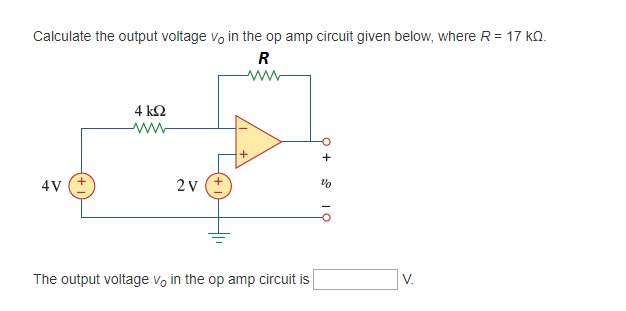 Solved Calculate the output voltage vo in the op amp circuit | Chegg.com